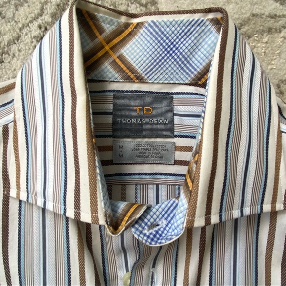 Thomas Dean | Shirts | Thomas Dean Mens Striped Dress Shirt | Poshmark